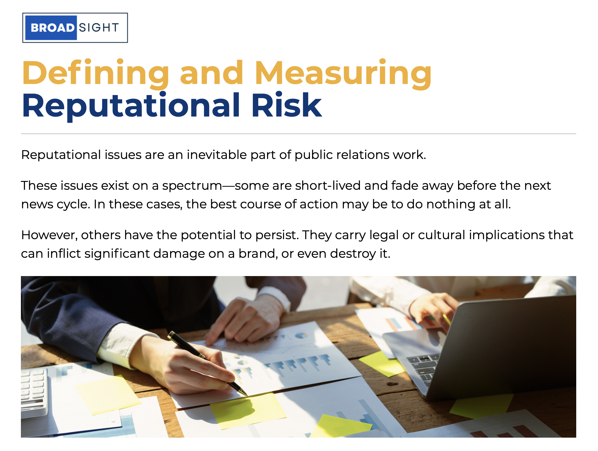 Download Defining and Measuring Reputational Risk - Broadsight
